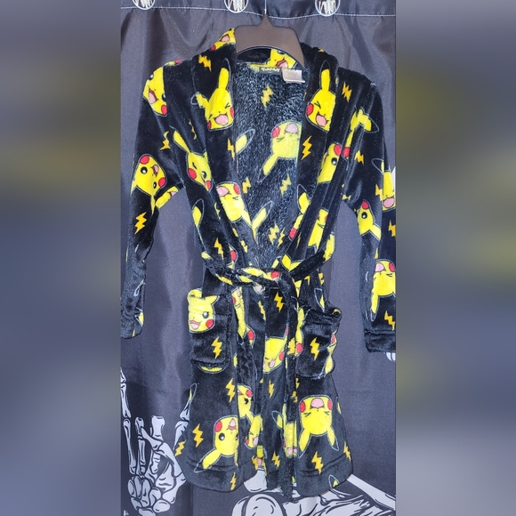 Pokemon | Pajamas | Pokemon Pikachu Kids Robe Black And Yellow | Poshmark